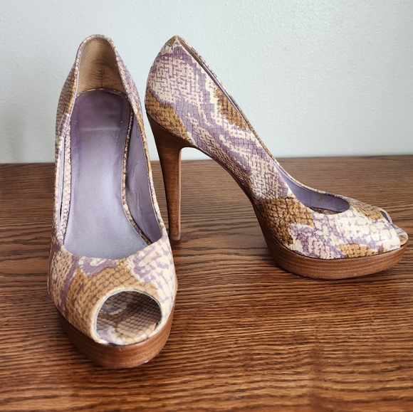 Aldo | Shoes | Aldo Snakeskin Peep Toe | Poshmark